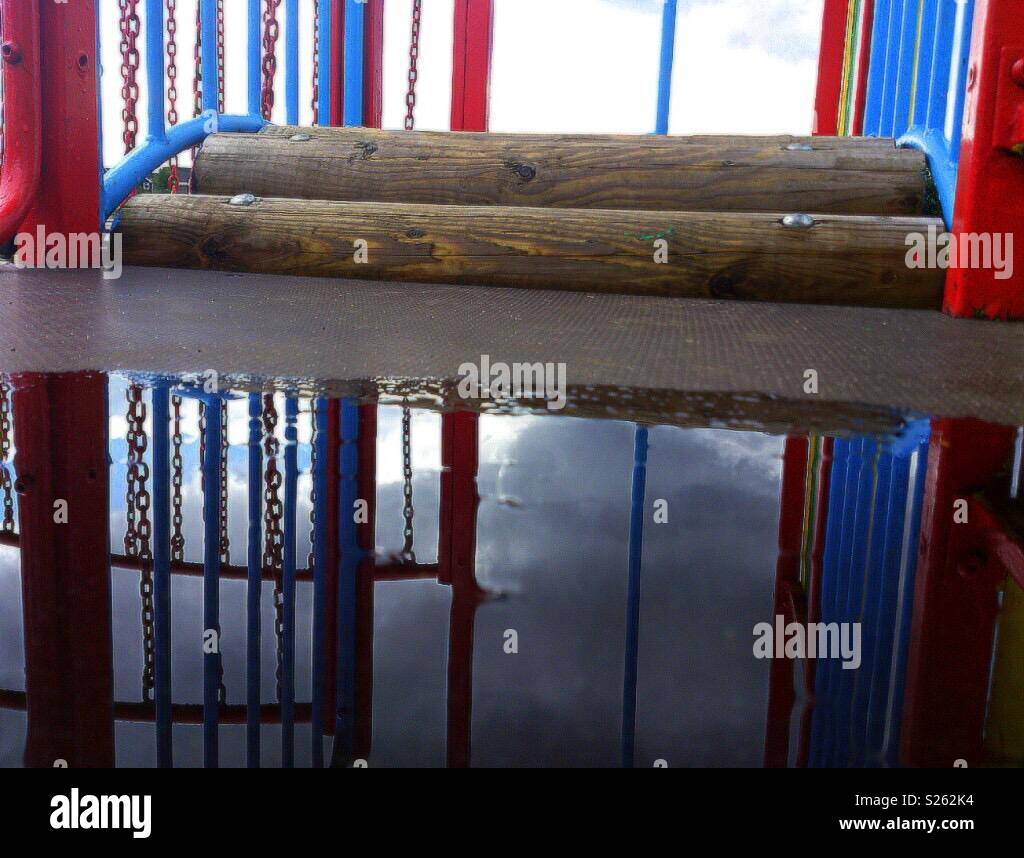 Playground And Puddle Stock Photo - Alamy