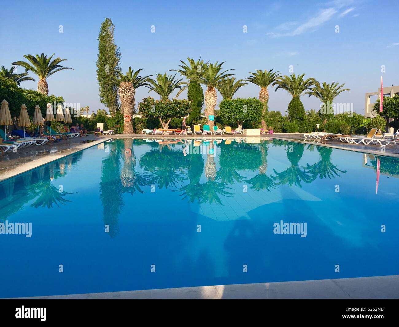 Greek swimming pool Stock Photo - Alamy