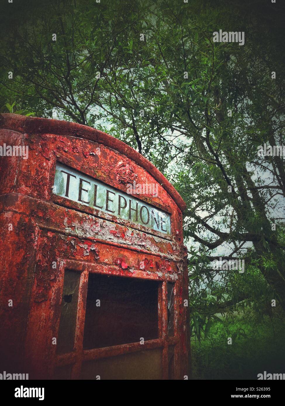 An old British Telephone box Stock Photo - Alamy