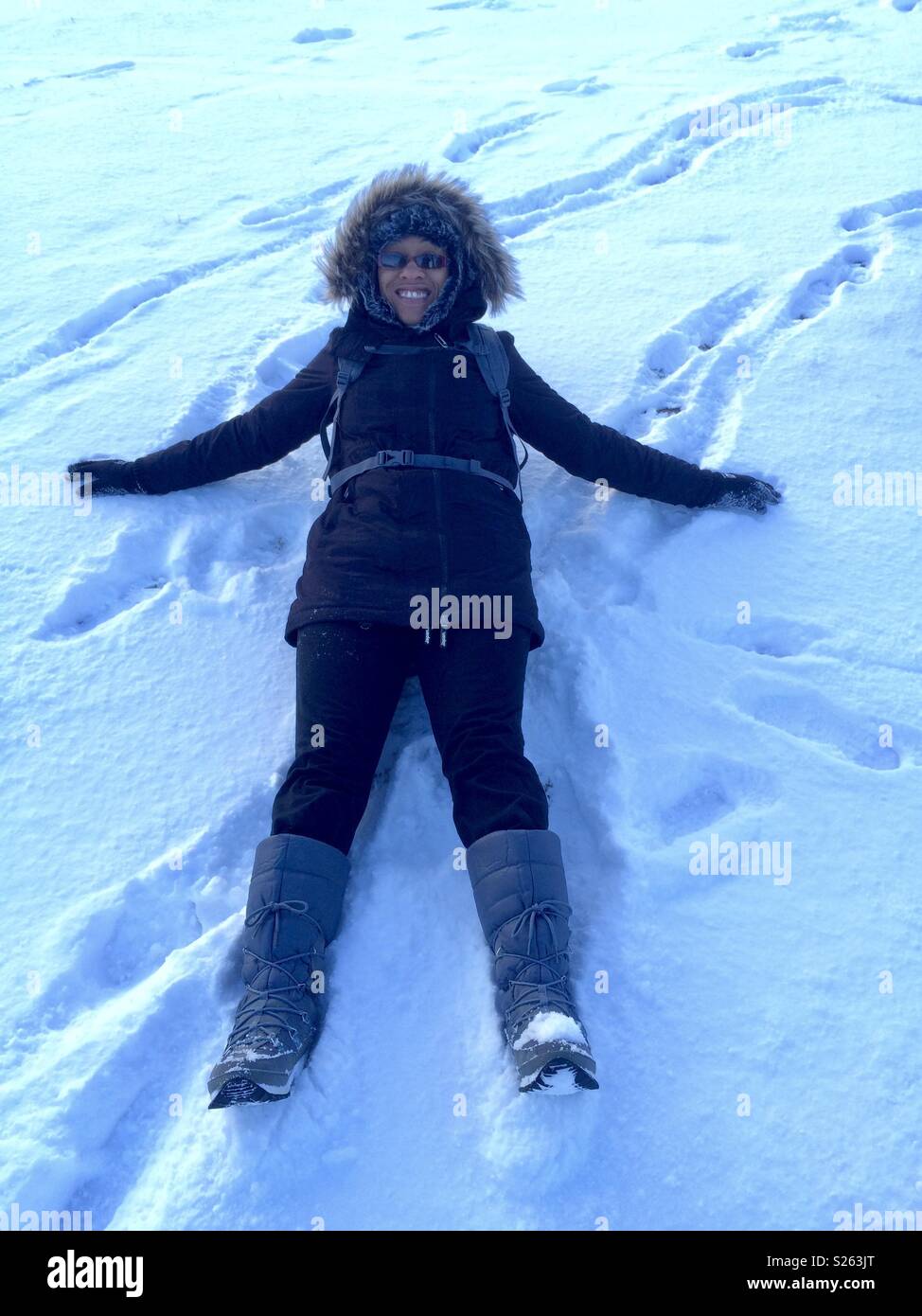 Snow angel Iceland Stock Photo - Alamy