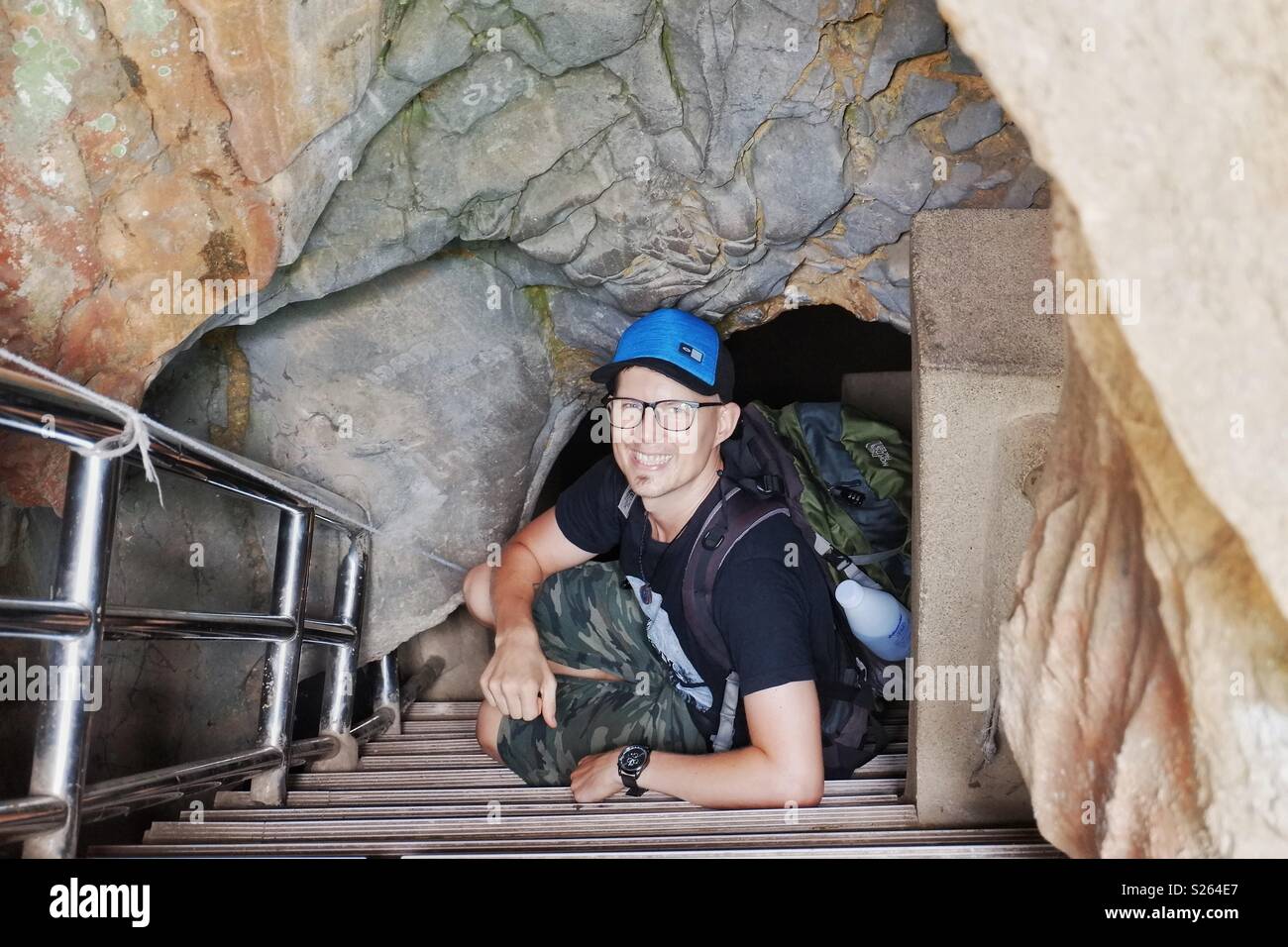 Descending down into the cave Stock Photo - Alamy
