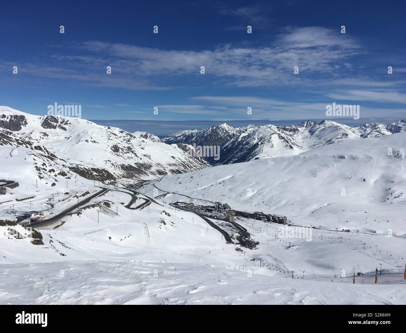 Andorra, mountings, pas de la case, snow, skiing Stock Photo - Alamy