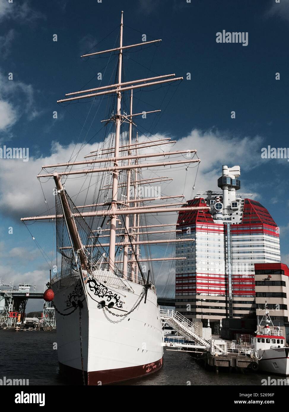 Ship and tower Stock Photo - Alamy