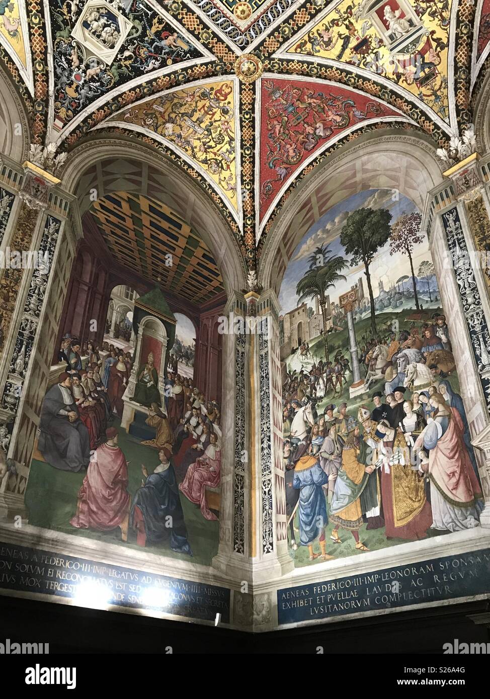 The library in the Duomo in Siena, Italy Stock Photo - Alamy