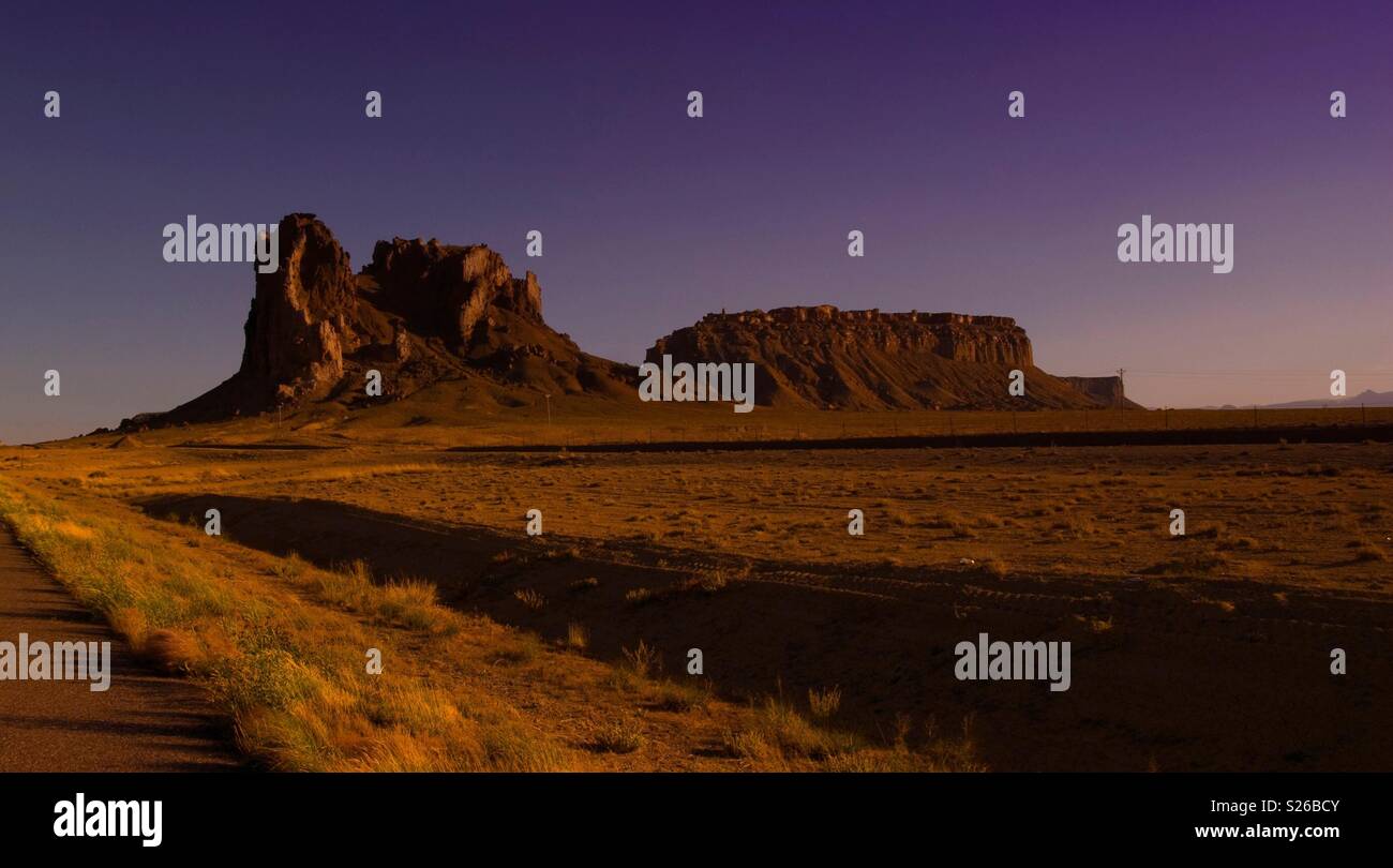 Desert Mesa at Sunset Stock Photo - Alamy