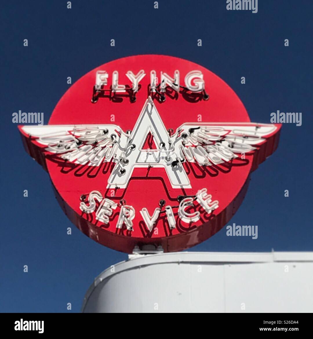 Flying A Service Station Stock Photo - Alamy