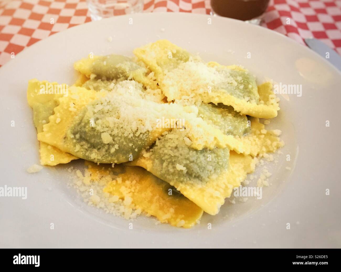 a typical recipe of Italian cuisine: emilian tortelli stuffed with ...
