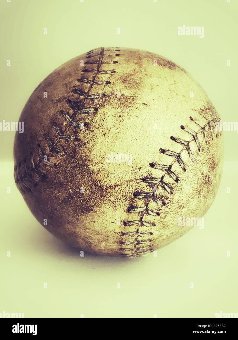 An old dirty softball Stock Photo - Alamy