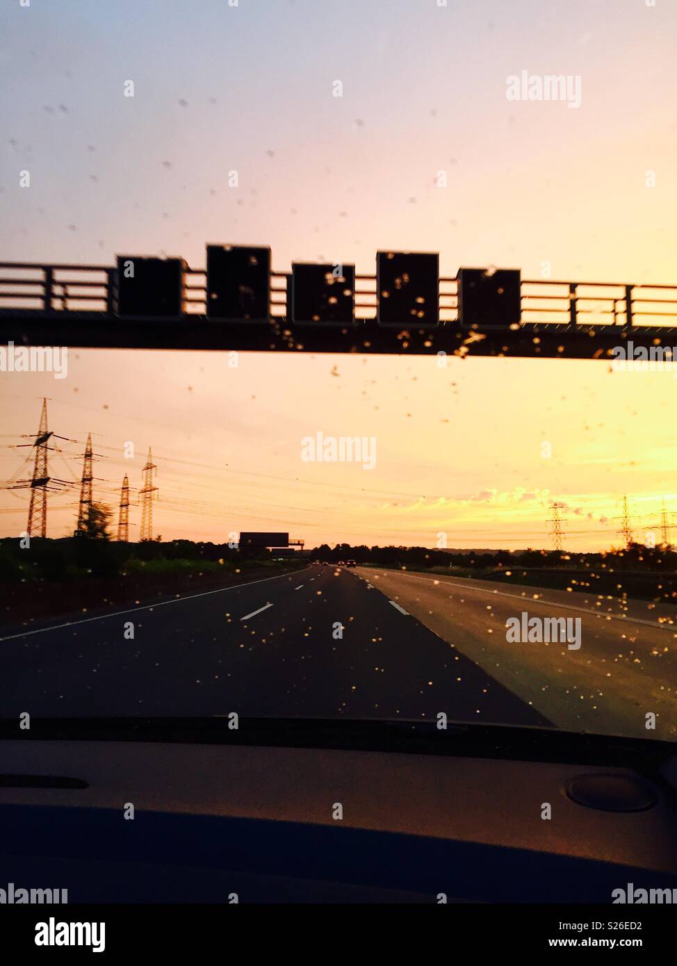 Car driving sunset window hi-res stock photography and images - Alamy