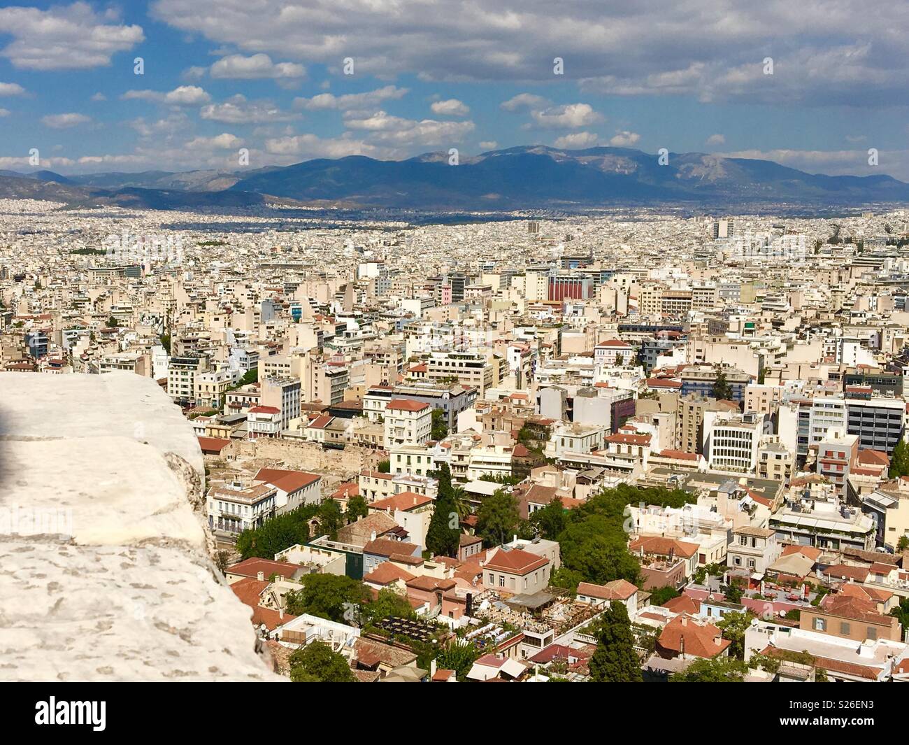 The city of Athens taken from The Acropolis Stock Photo - Alamy