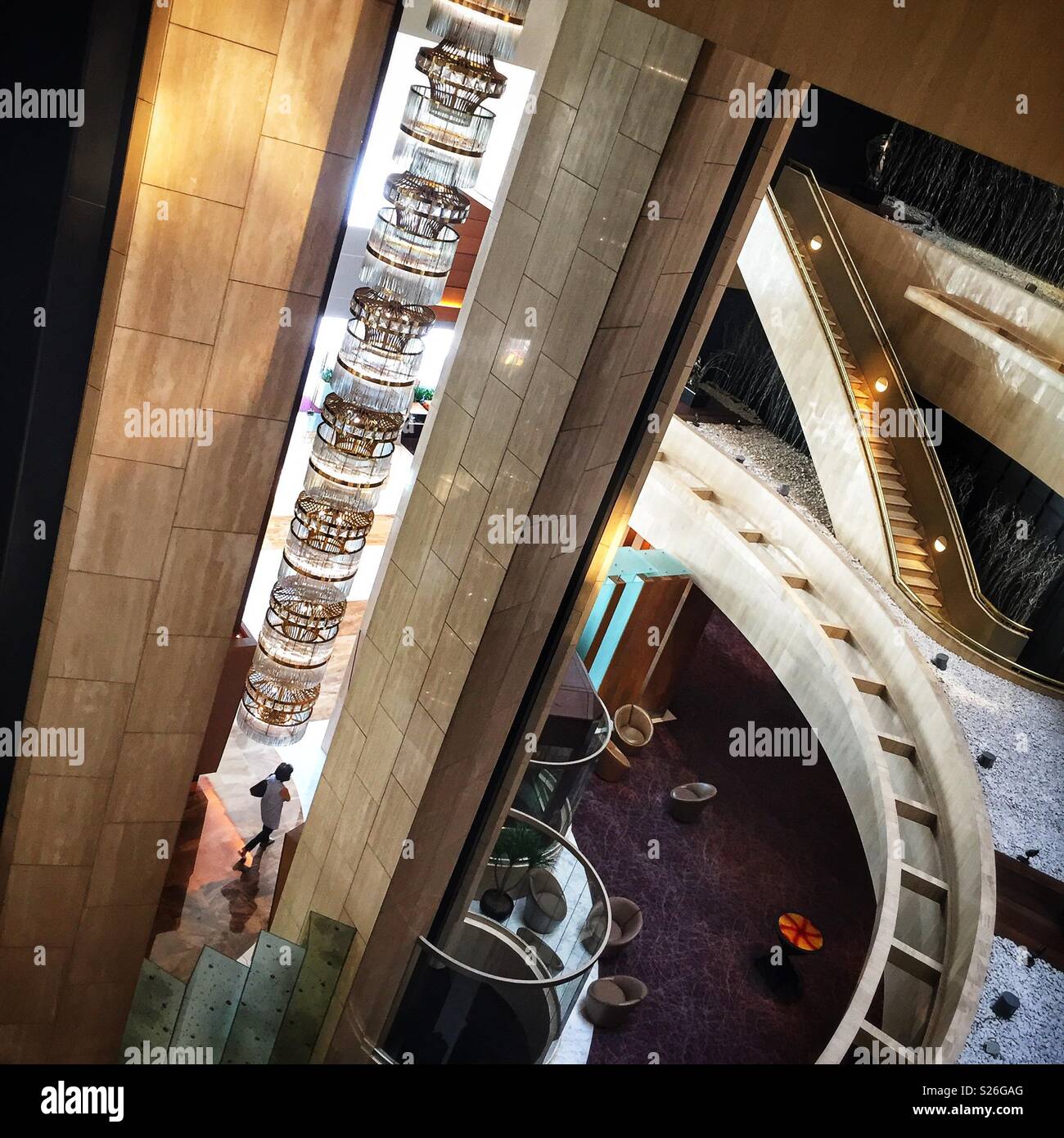 Atrium detail, Marina Mandarin Hotel, Singapore Stock Photo - Alamy