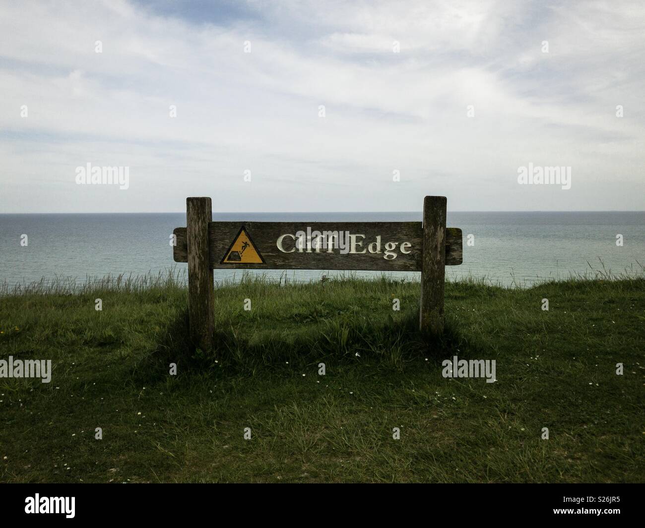 Beware of the Cliff Edge Stock Photo - Alamy