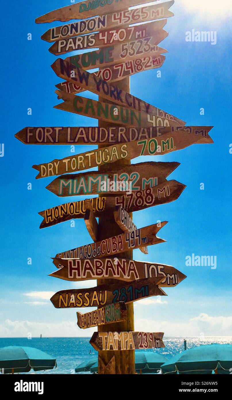 Directions sign key west florida hi-res stock photography and images ...