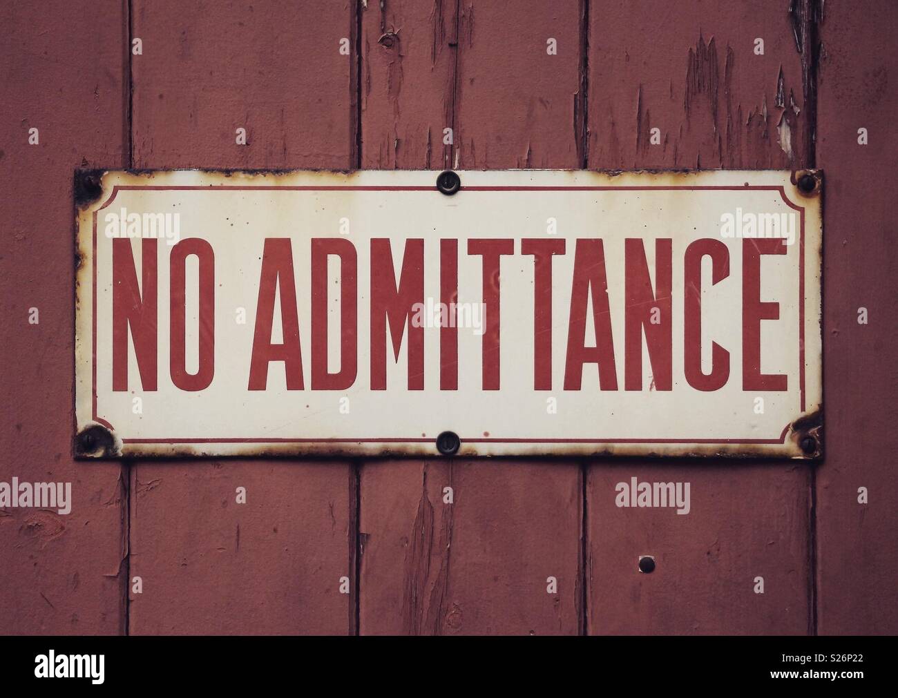 No Admittance Sign Stock Photo - Alamy