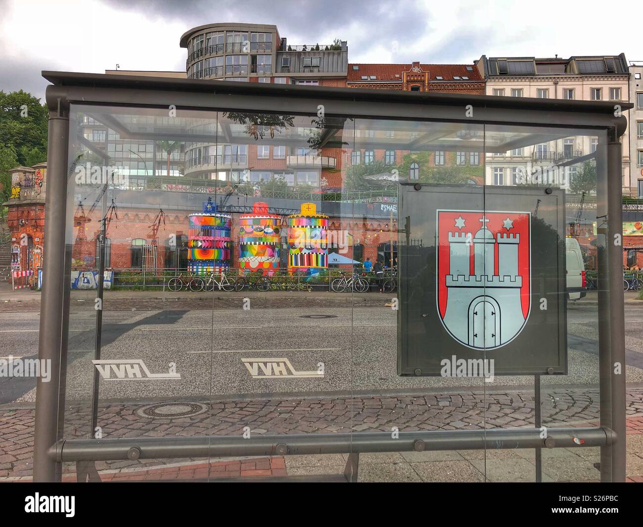 A bus stop in Hamburg, Germany Stock Photo - Alamy
