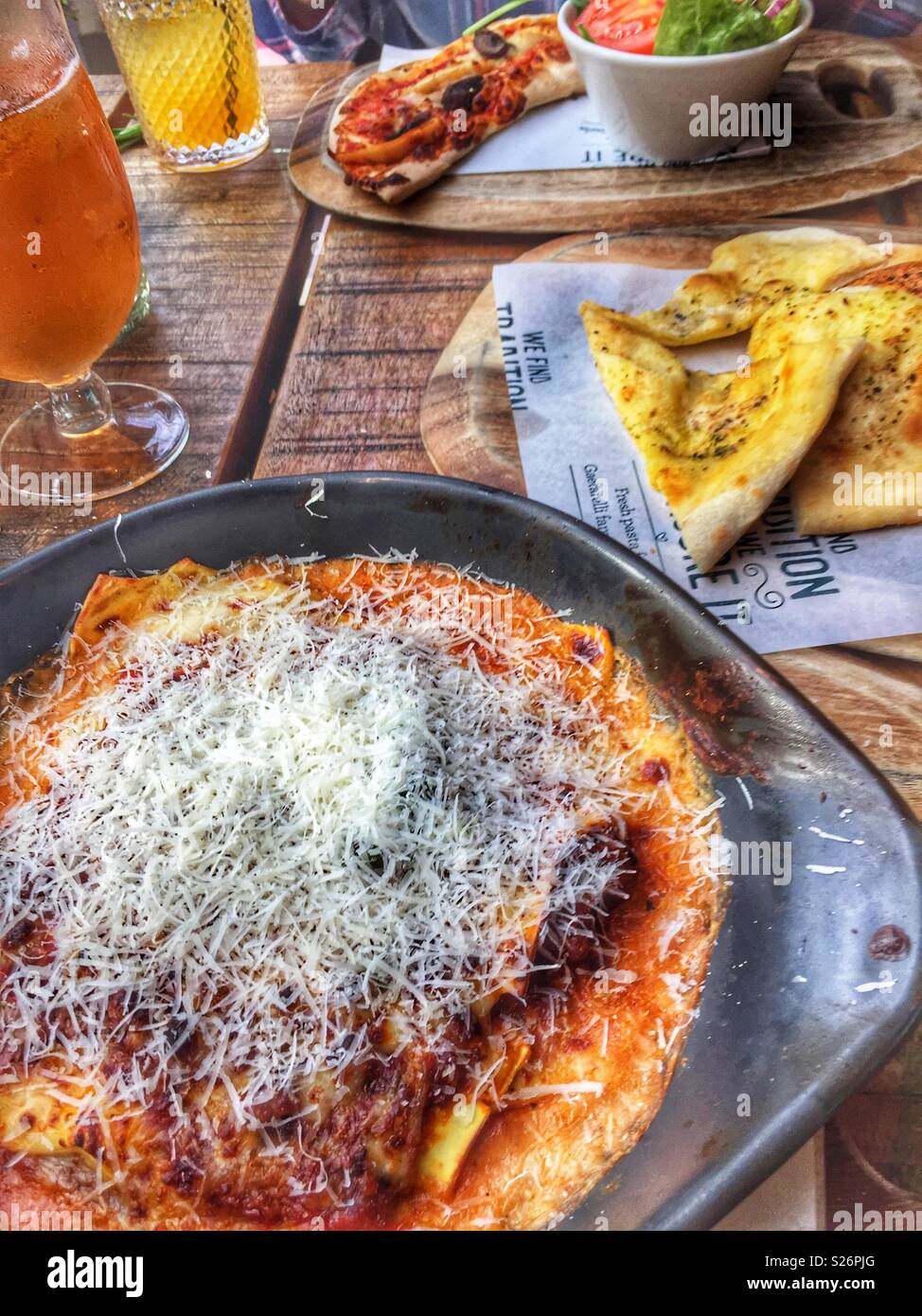 Italian restaurant food Stock Photo - Alamy