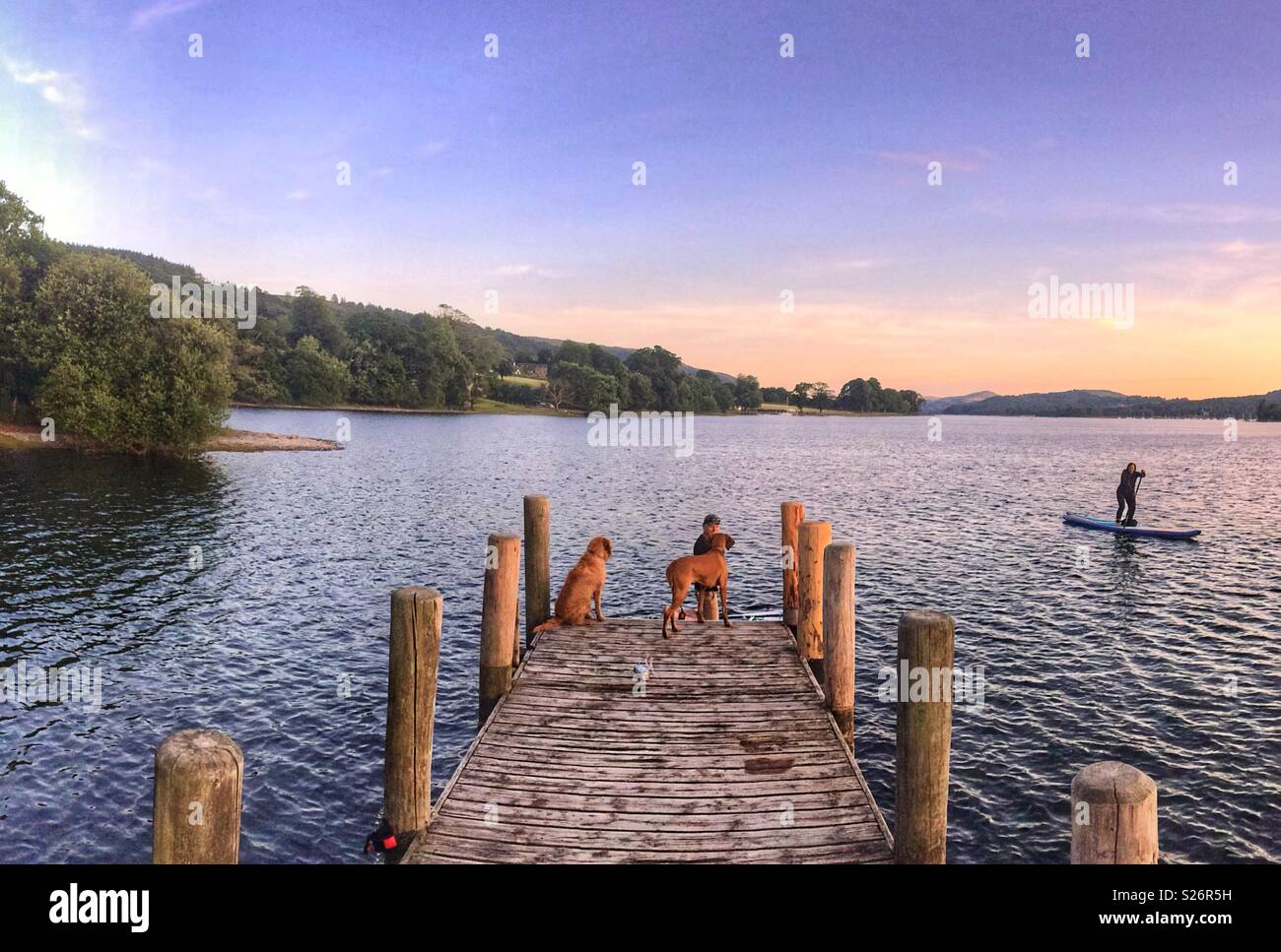Sunset lake coniston jetty hi-res stock photography and images - Alamy