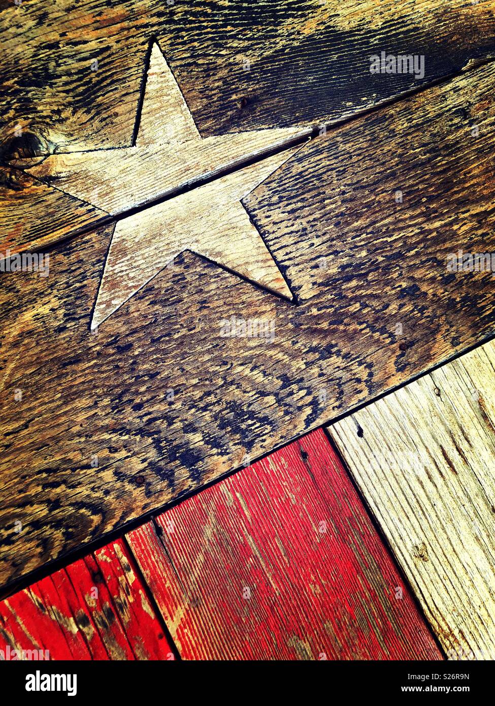 Faded Wooden Texas Flag Stock Photo - Alamy