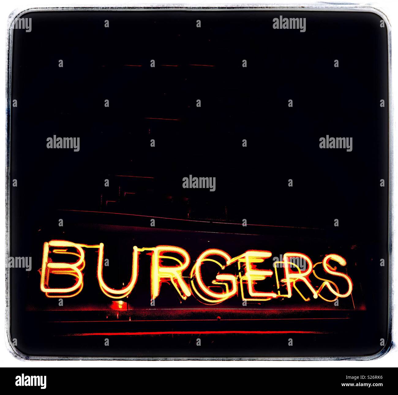 Burgers neon sign Stock Photo - Alamy