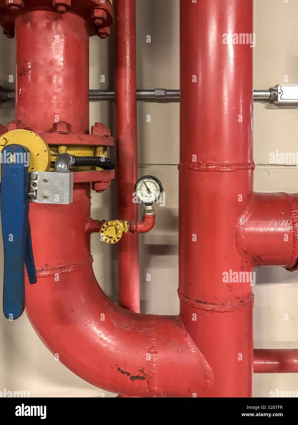 Red fire hydrant pipe hi-res stock photography and images - Alamy