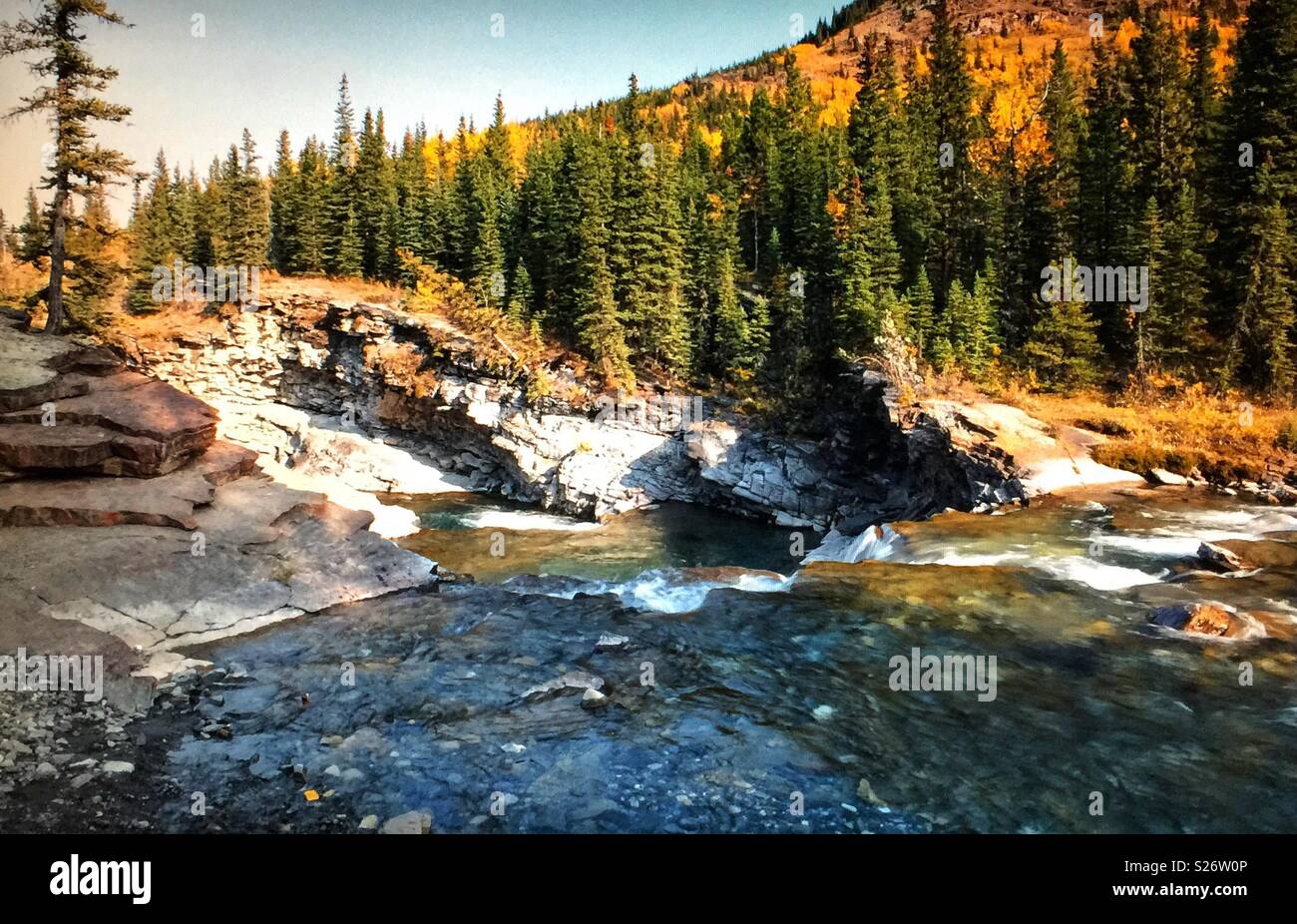 Sheep River Falls, Alberta,Canada Stock Photo - Alamy