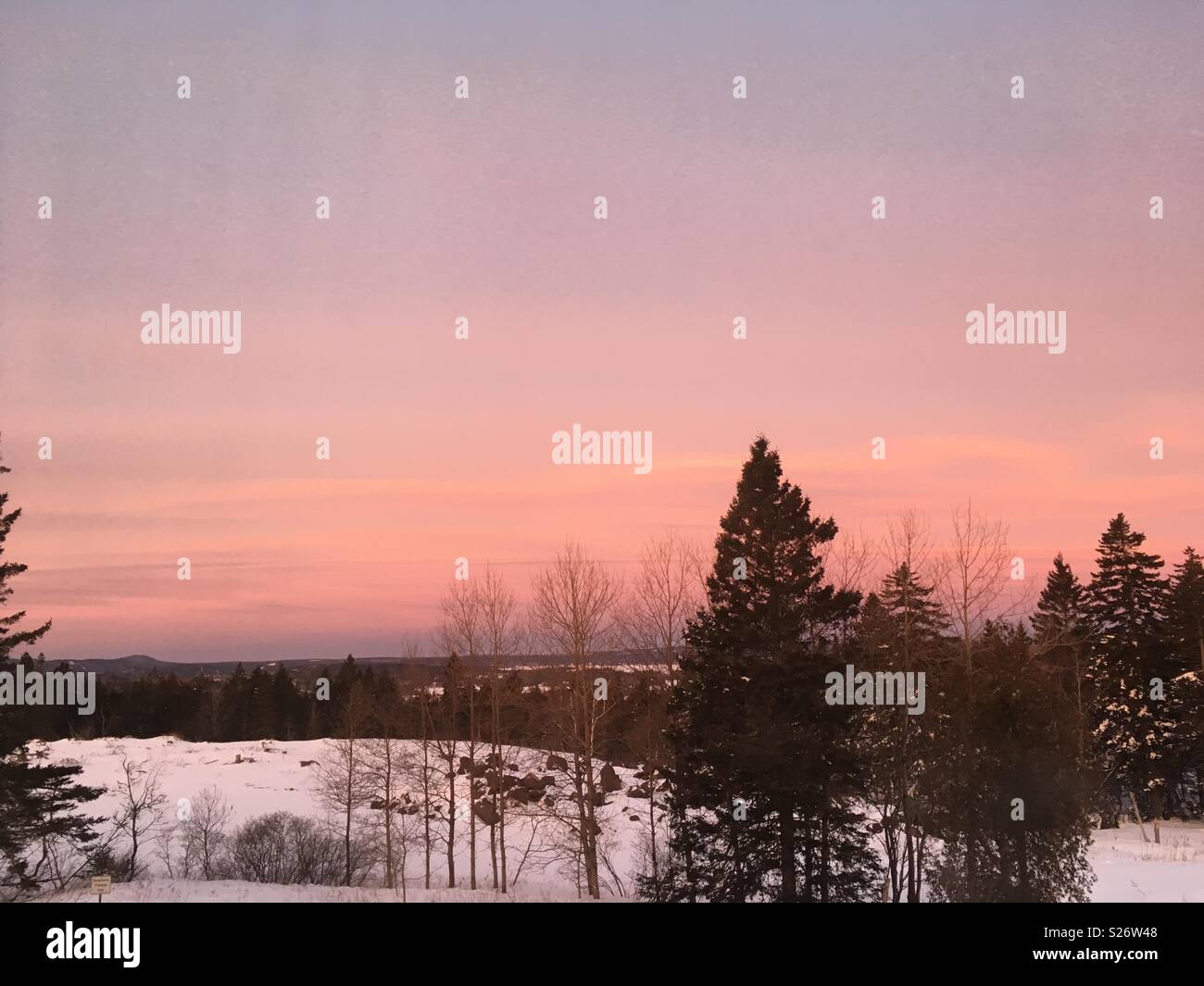 Pink Canadian Sky Stock Photo - Alamy