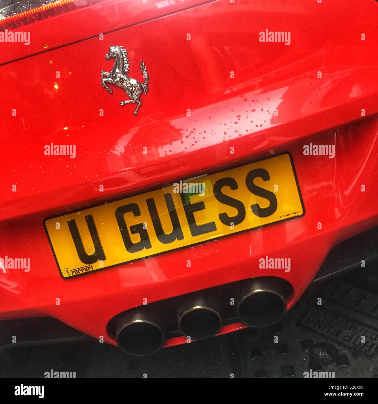 Ferrari 458 Italia with ostentatious personalised number plate, Wan ...
