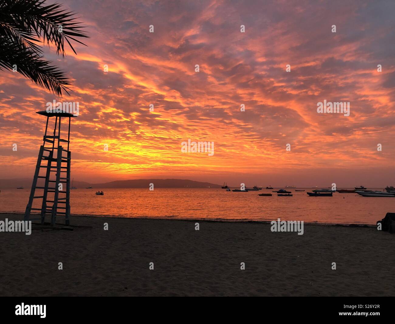 Sunset in Paracas Peru Stock Photo - Alamy