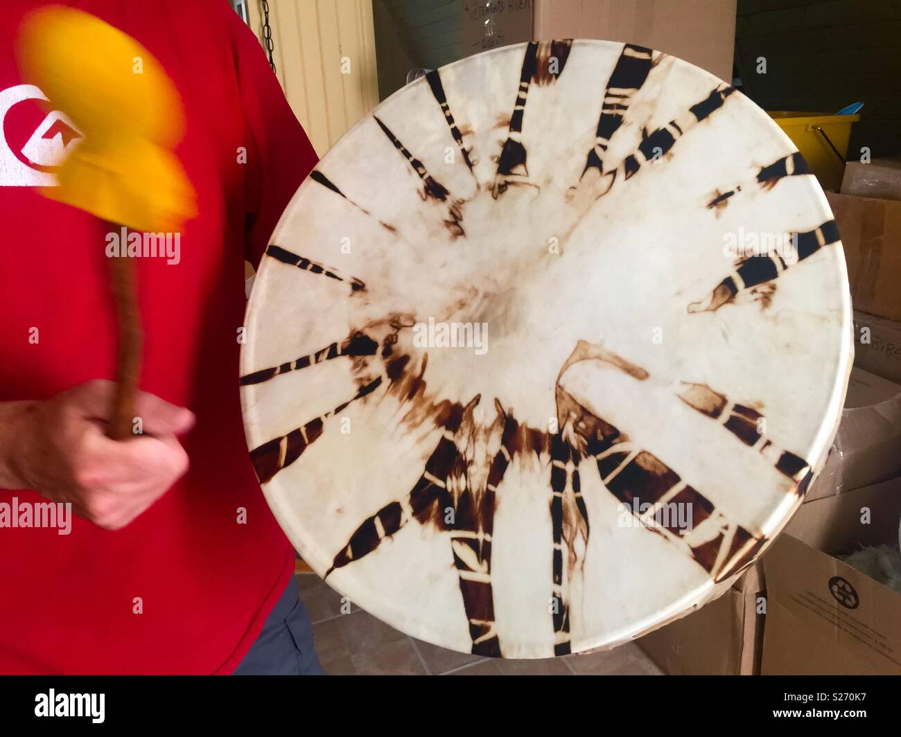 Authentic Huron Indian Drum Stock Photo - Alamy