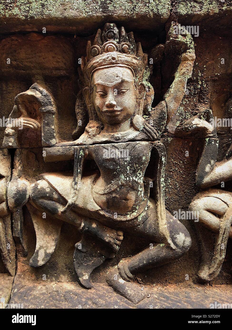 Stone carving of woman goddess Stock Photo - Alamy