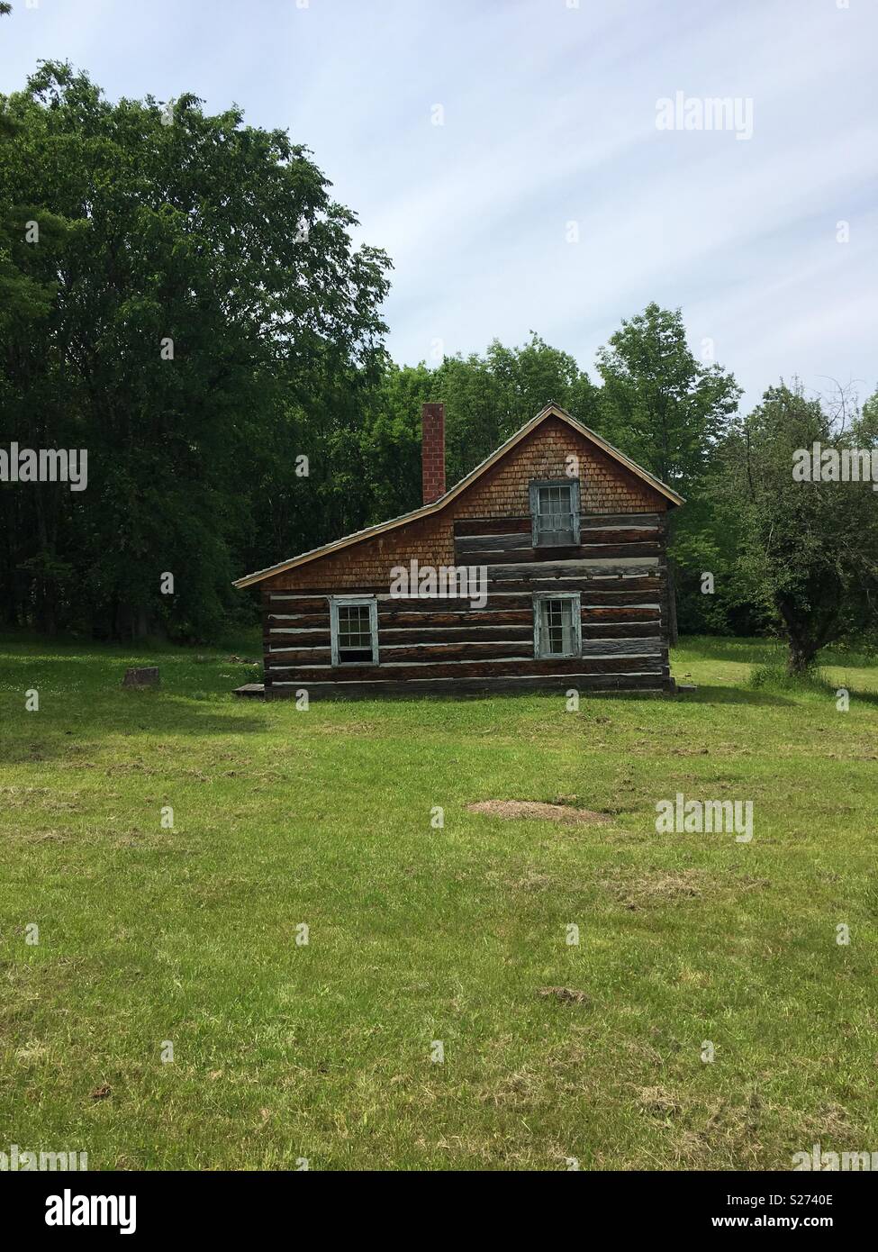 Old Victoria, Michigan, USA, 23rd June 2018. A log cabin from 1920 ...