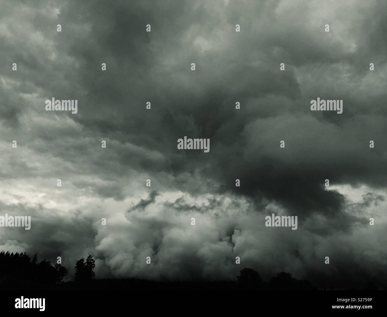 Monochrome clouds formation during storm Stock Photo - Alamy