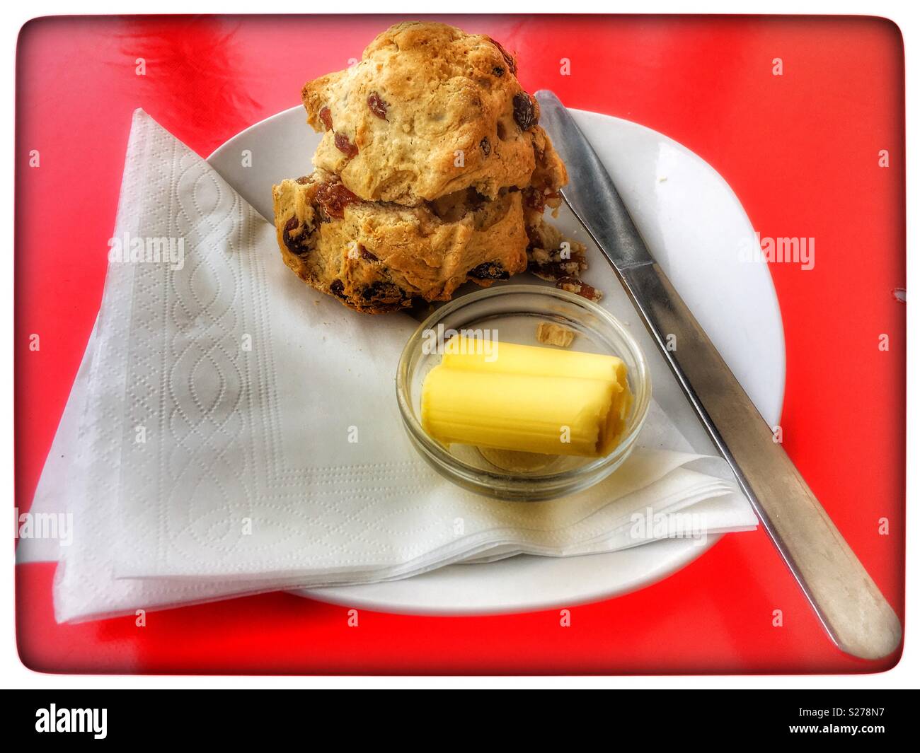 Fruit scone with butter Stock Photo - Alamy Fruit scone with butter Stock Photo - Alamy