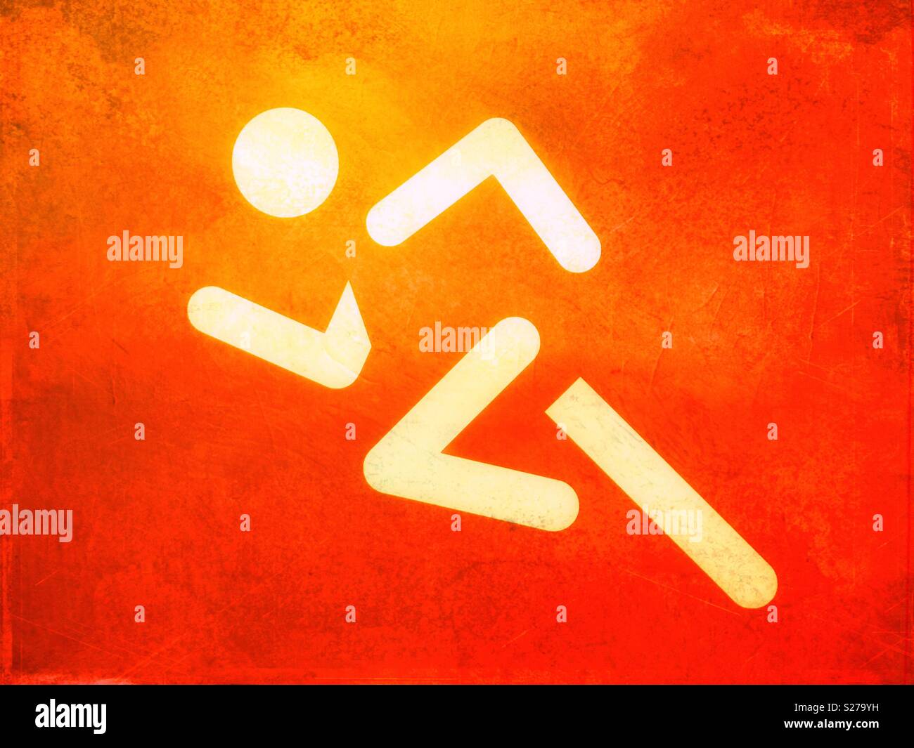 Running figure sign used in a fitness centre Stock Photo - Alamy