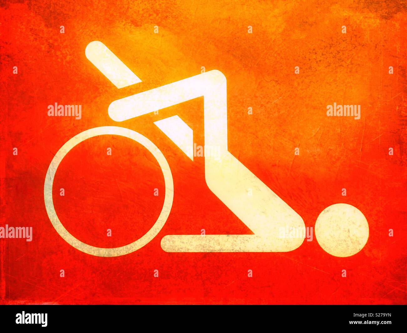 Sign of figure exercising, used on a fitness centre wall Stock Photo ...