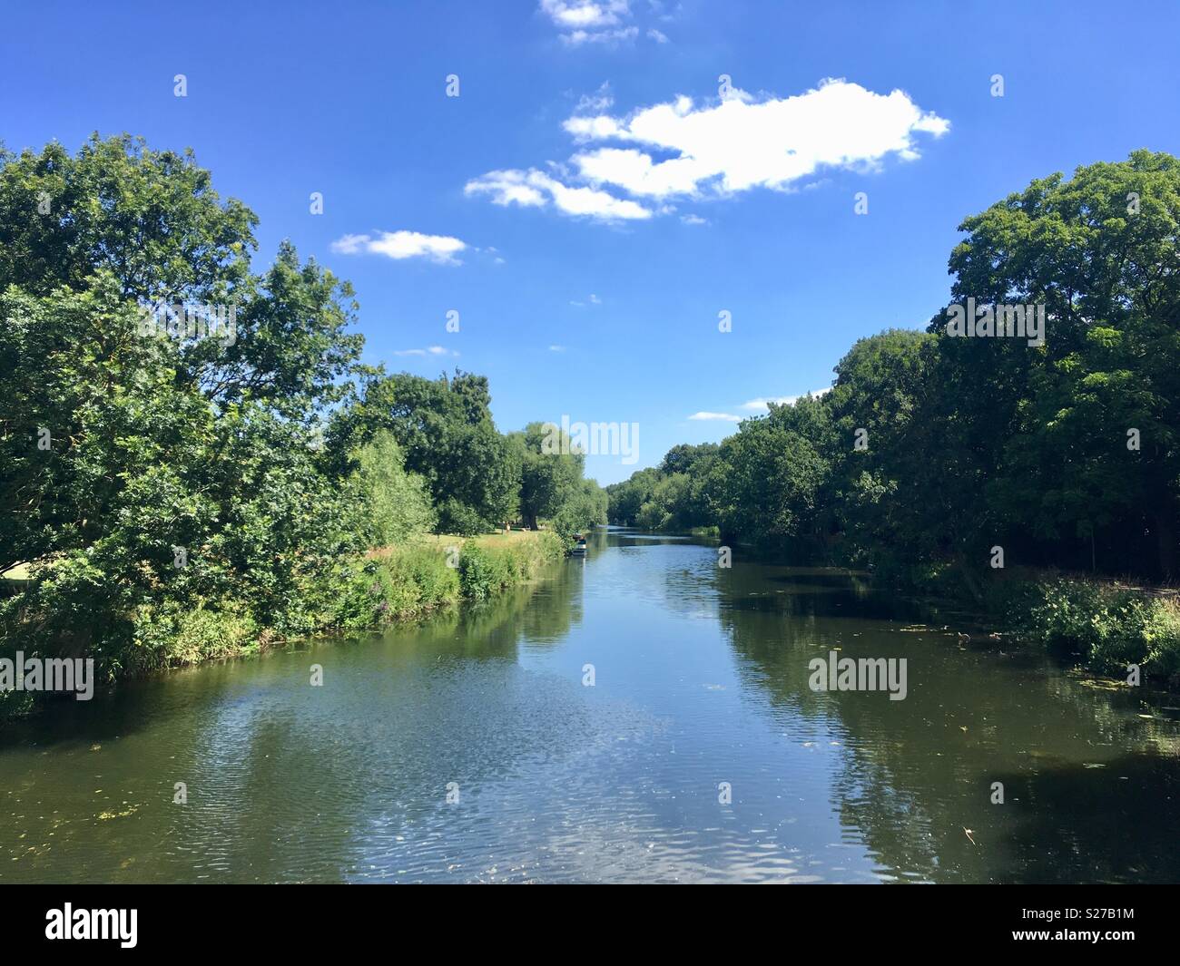 Down stream on the Great River Ouse- Bedford Stock Photo - Alamy