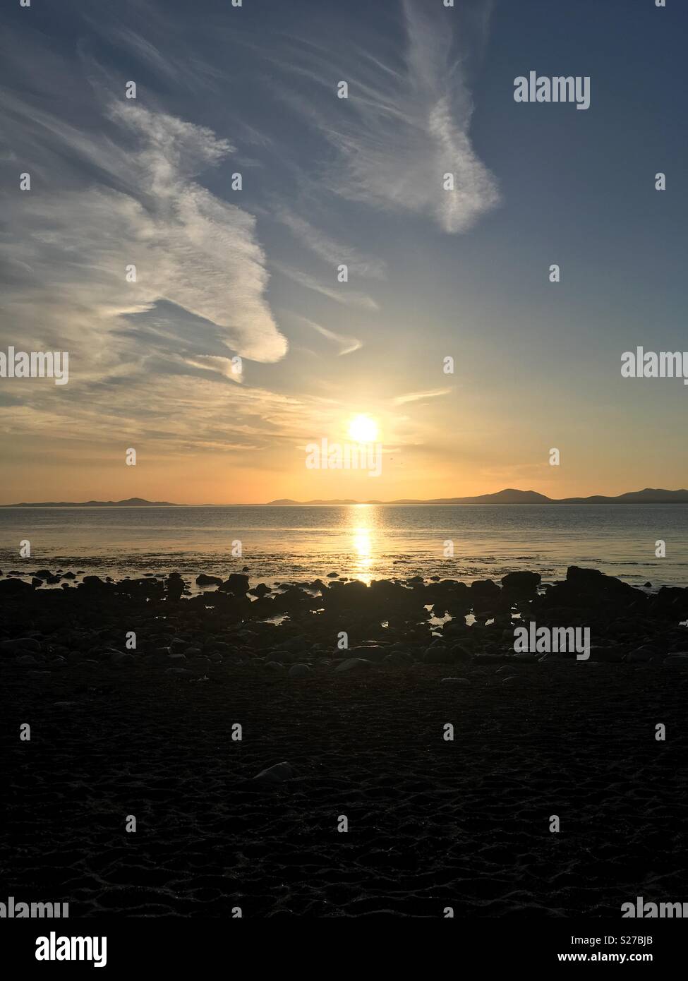 Sunset at shell island Stock Photo - Alamy