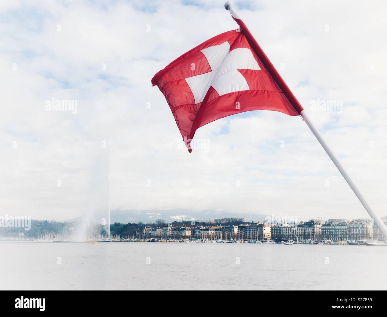 Swiss flag geneva switzerland hi-res stock photography and images - Alamy