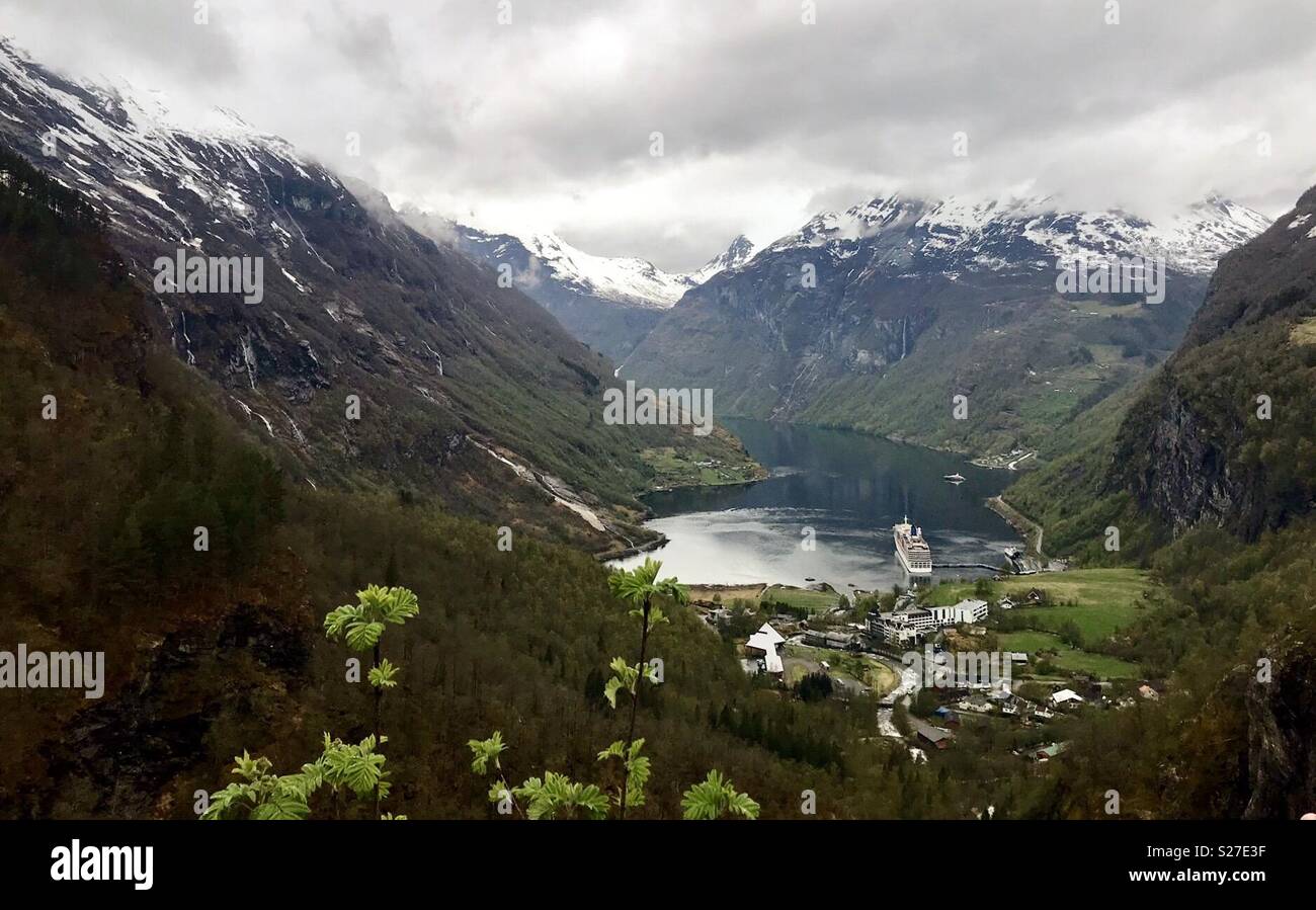 Geiranger cruise port Stock Photo - Alamy