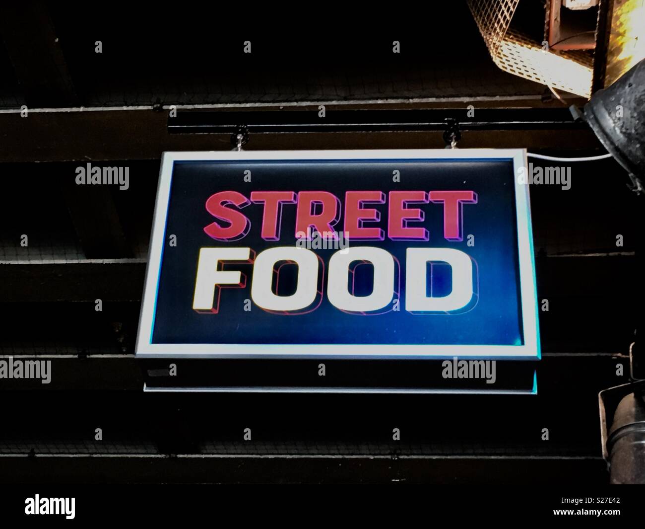 Street food sign Stock Photo - Alamy