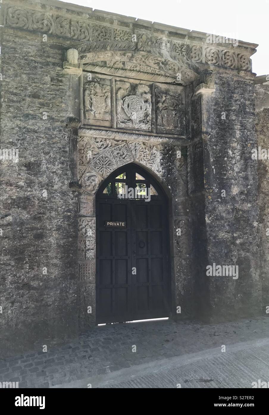 Stone gateway in Watermouth, Devon Stock Photo - Alamy