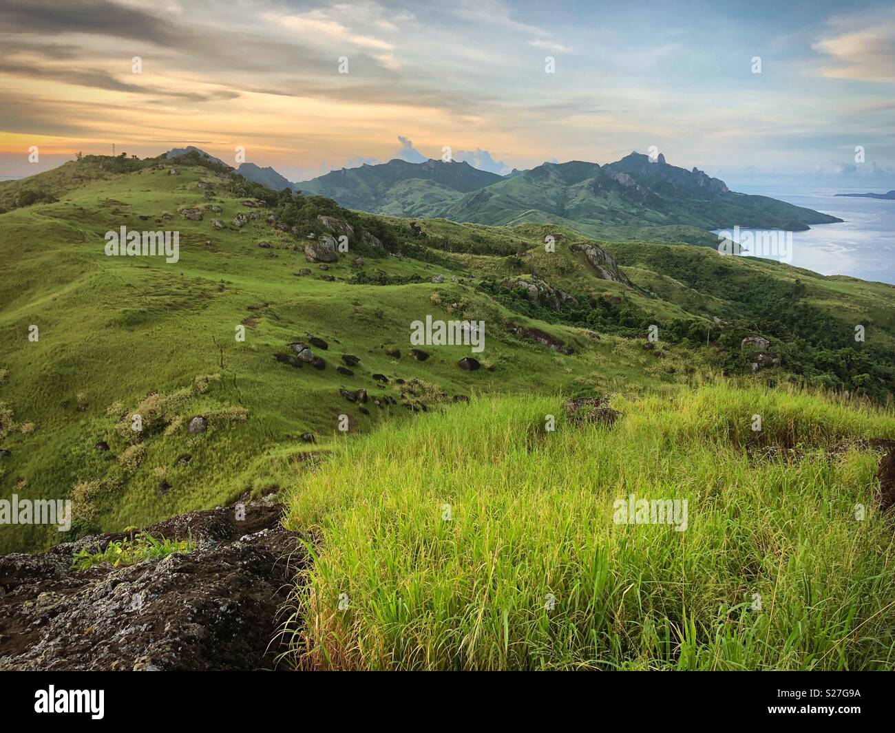 Fiji Island Sunset Stock Photo - Alamy