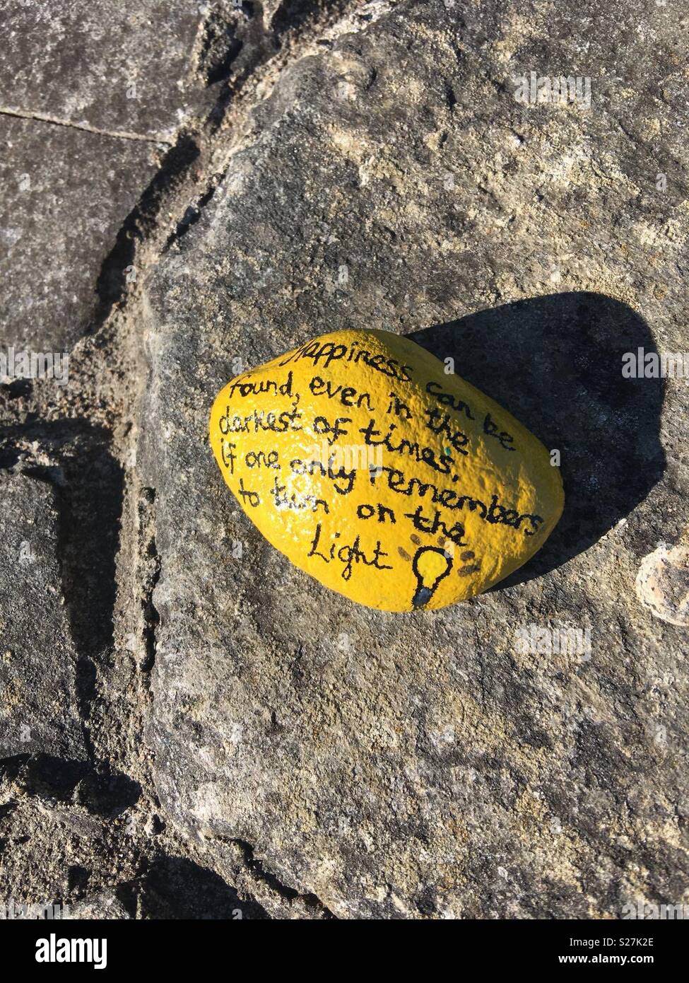 Painted Rock 'Love on the Rocks' Inverness Stock Photo - Alamy