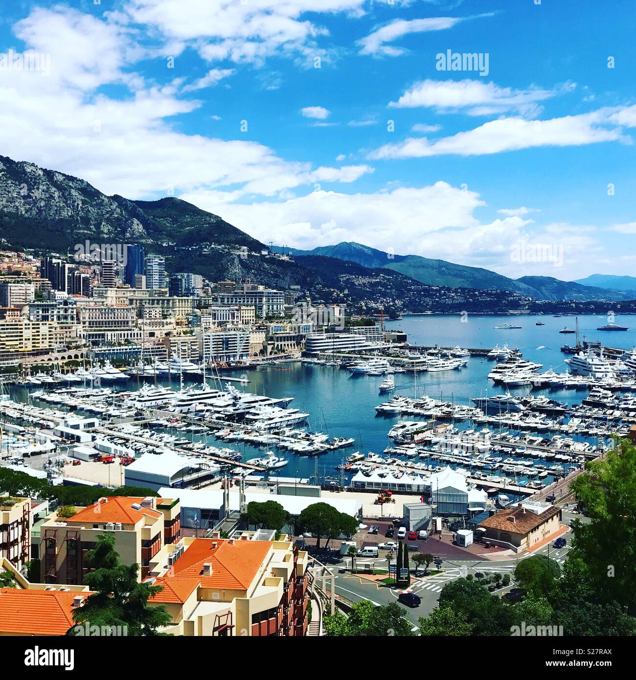 Overhead view of the harbor in Monaco Stock Photo - Alamy