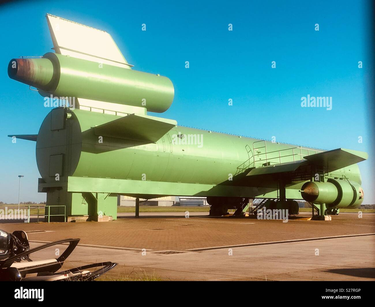 Replica airplane used for training, at London Stansted Airport, Essex ...
