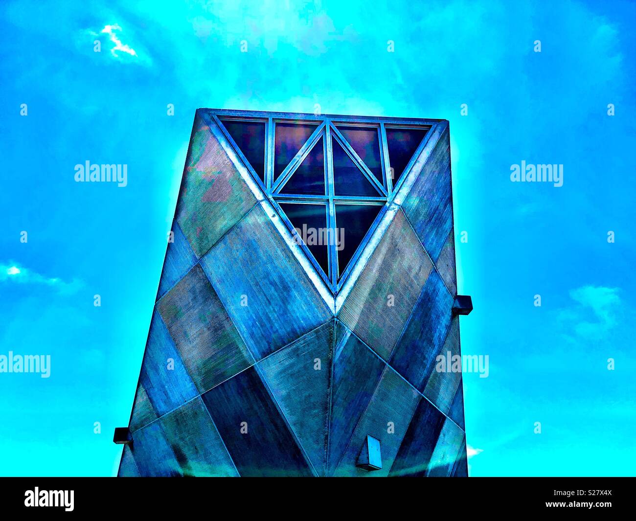 Geometric clean modern architecture design portends cold apocalyptic ...