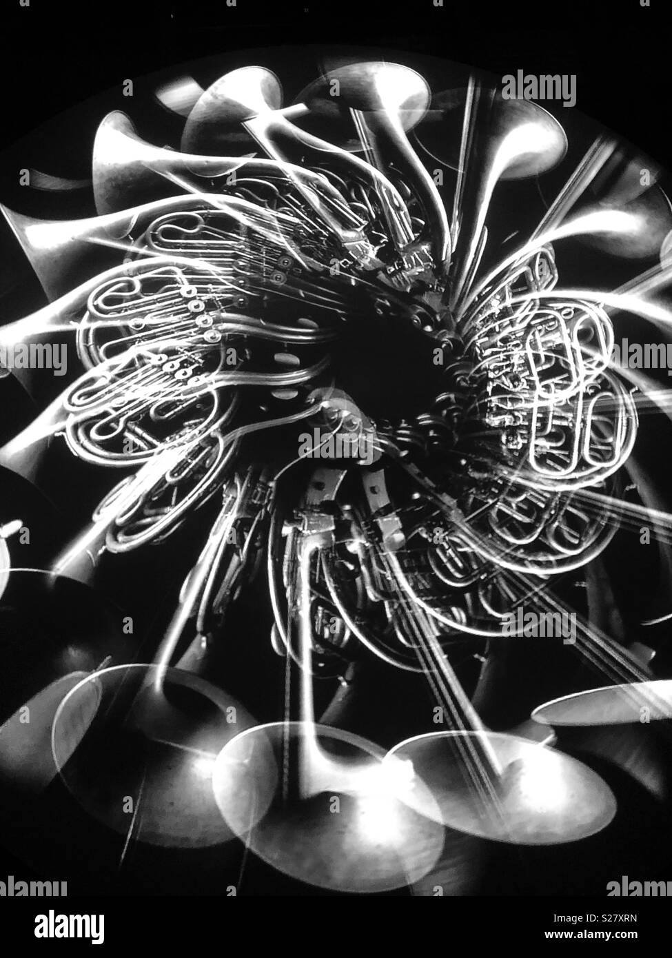 Spiral horn Black and White Stock Photos & Images - Alamy