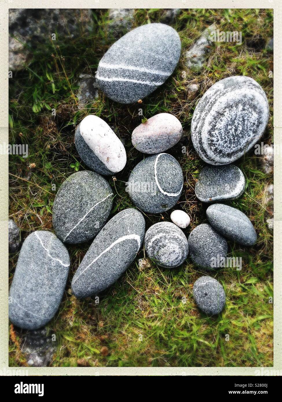 Rocks with lines from the Isle of Lewis Stock Photo - Alamy