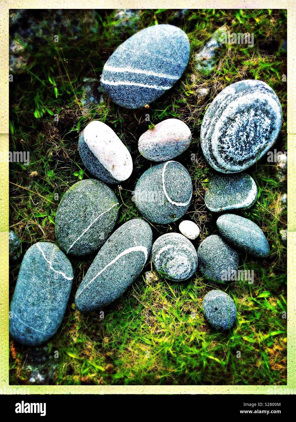 Rocks with lines from Isle of Lewis Stock Photo - Alamy
