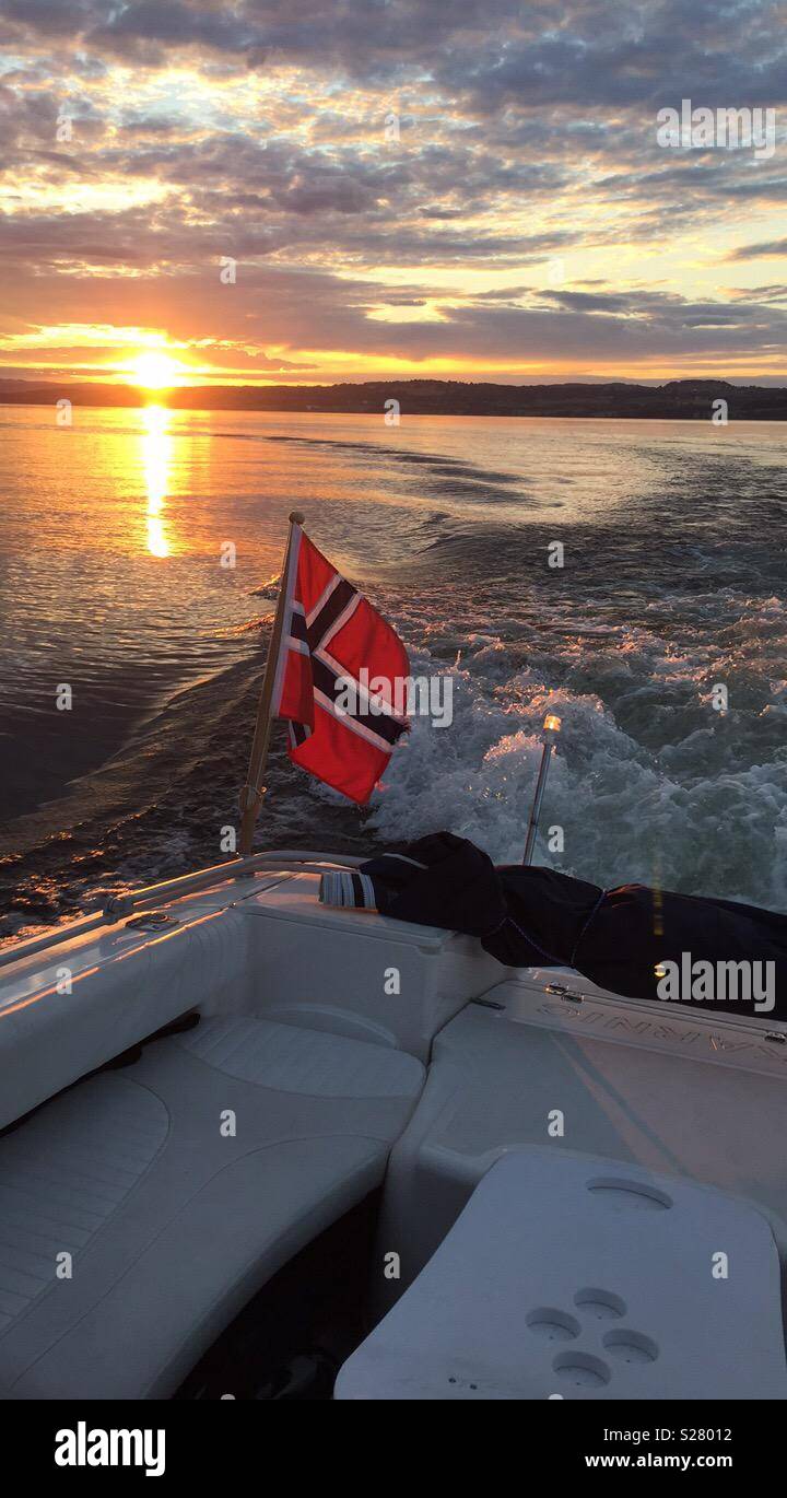 Sunset from the boat Stock Photo - Alamy